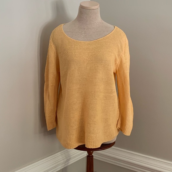 Eileen Fisher | Sweaters | Eileen Fisher Womens 0 Linen Scoop Neck ...